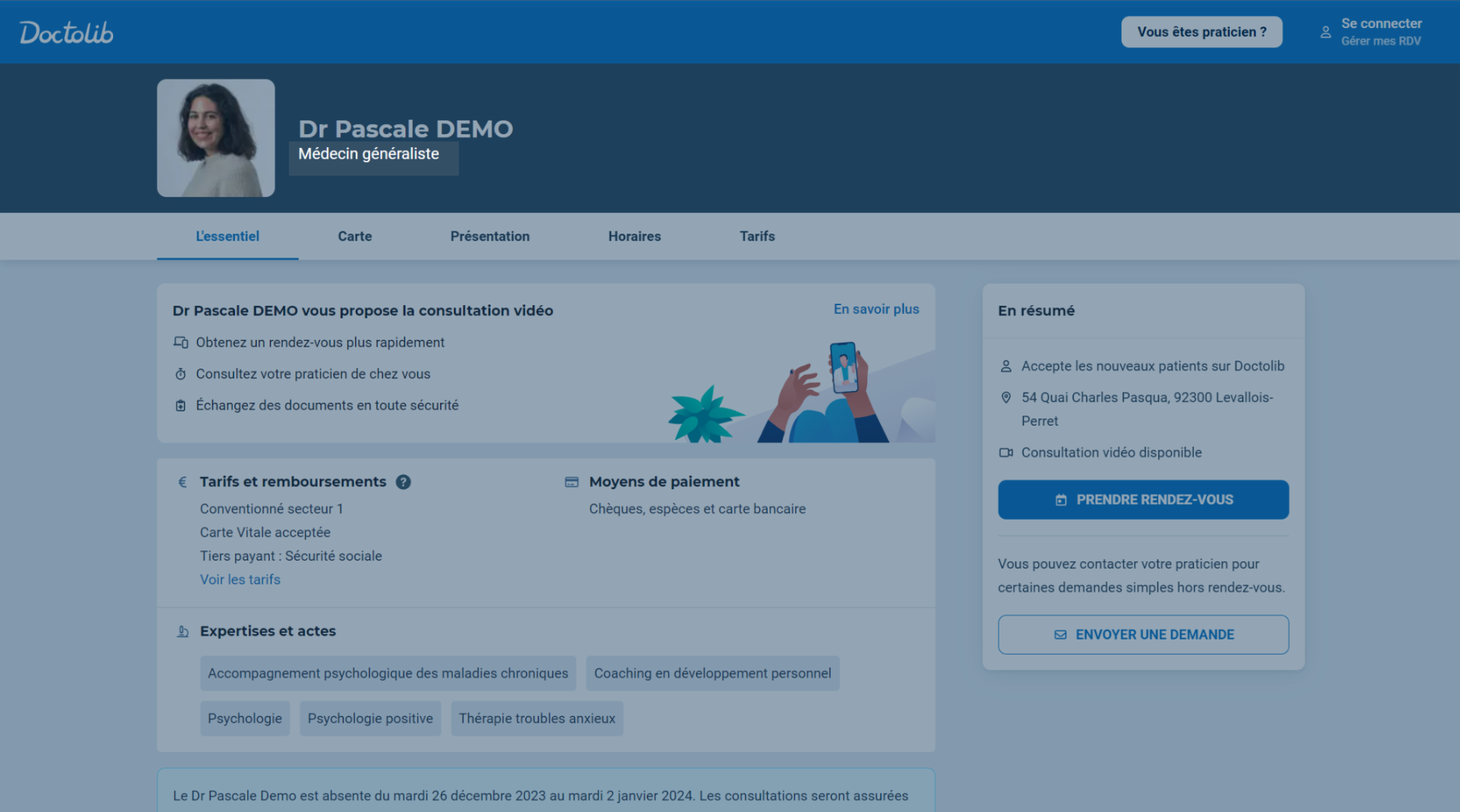 Modifier la spécialité du profil Doctolib – Rubrique d'aide