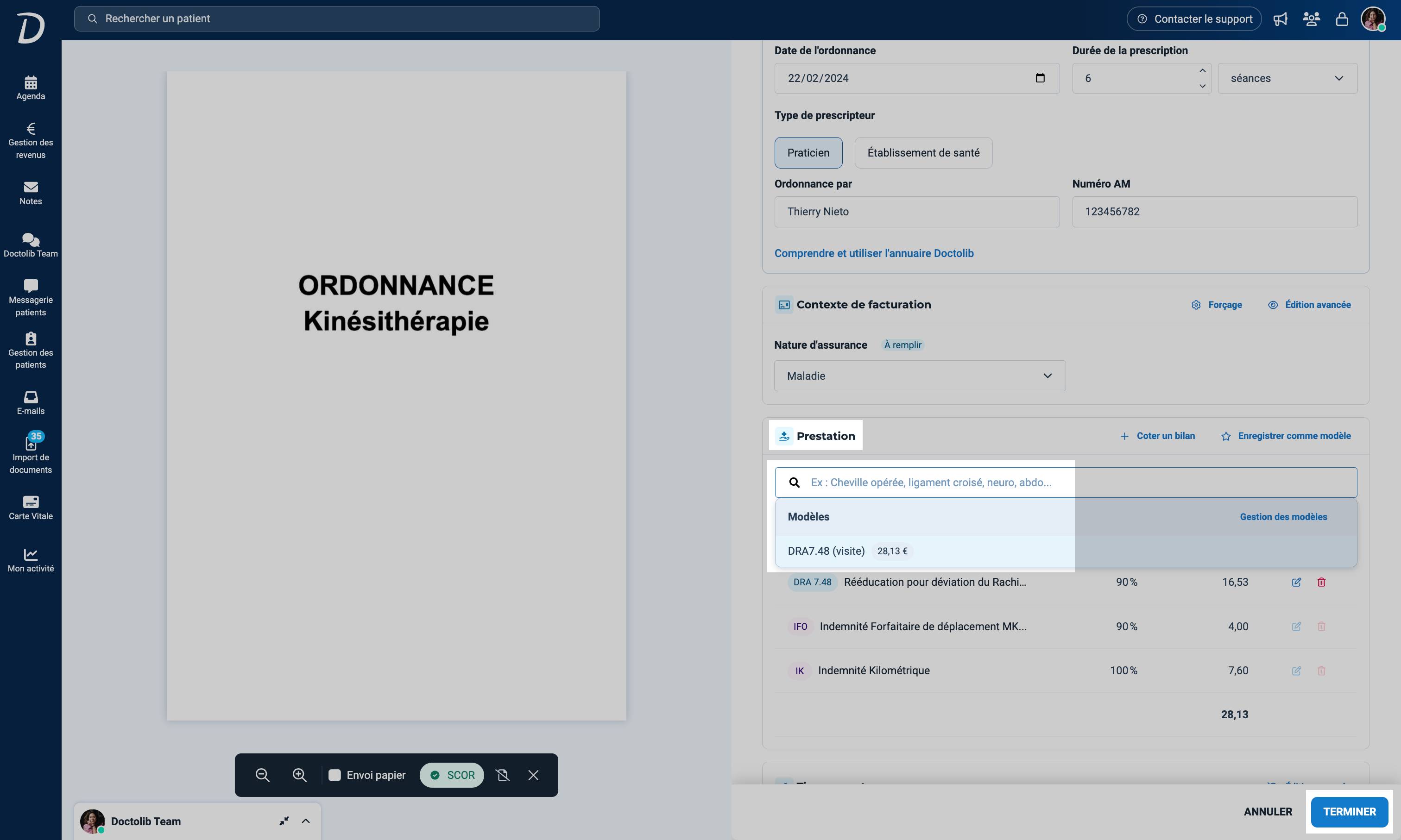 Créer et utiliser des modèles de cotation dans Doctolib Kiné – Rubrique ...