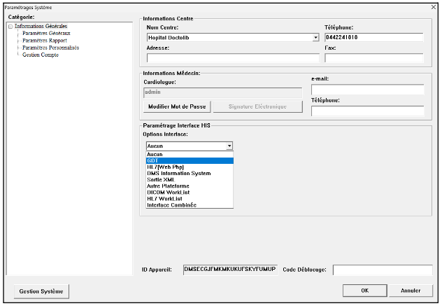 Intégration du logiciel "CardioScan 12 satellite" de DM SOFTWARE – Rubrique d'aide