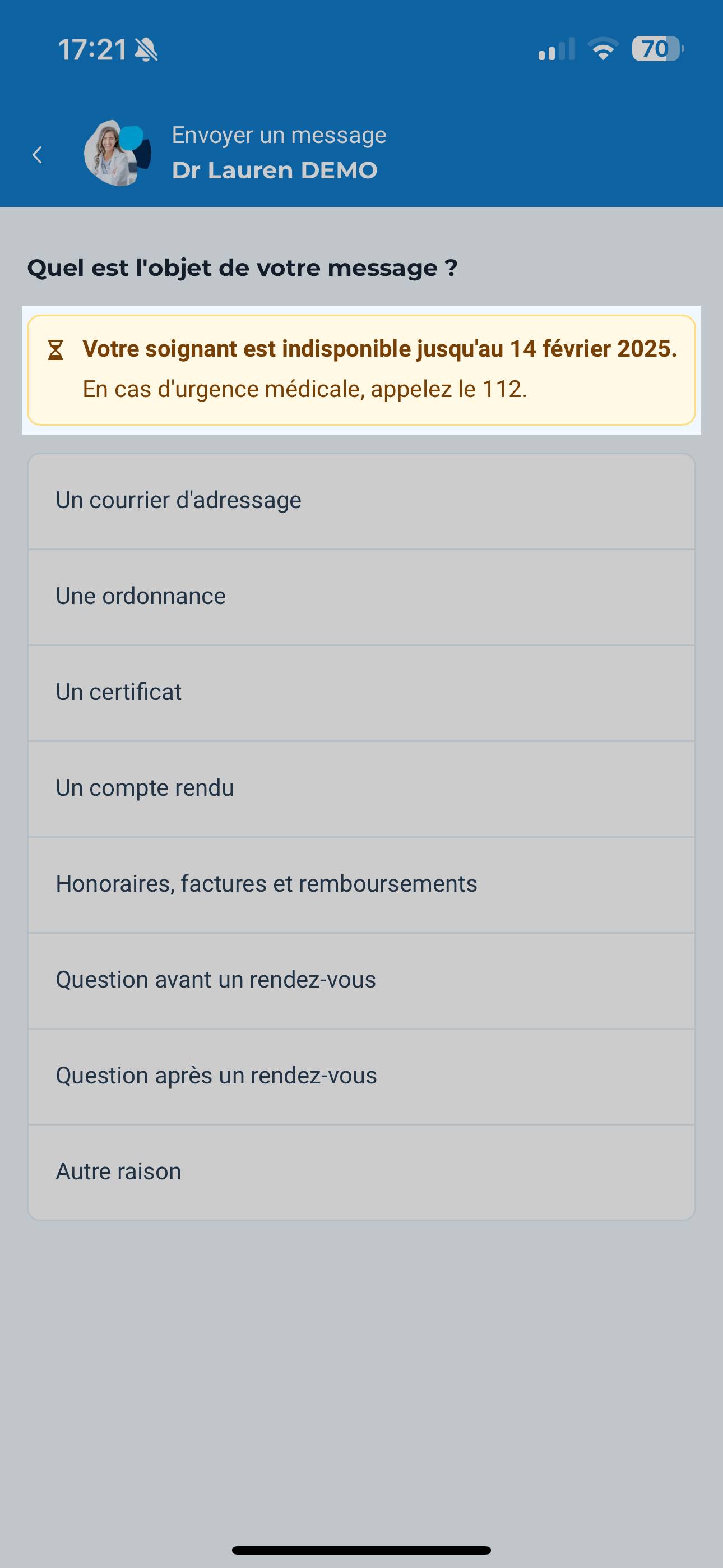 Informer mes patients que mes réponses à leurs messages seront ...