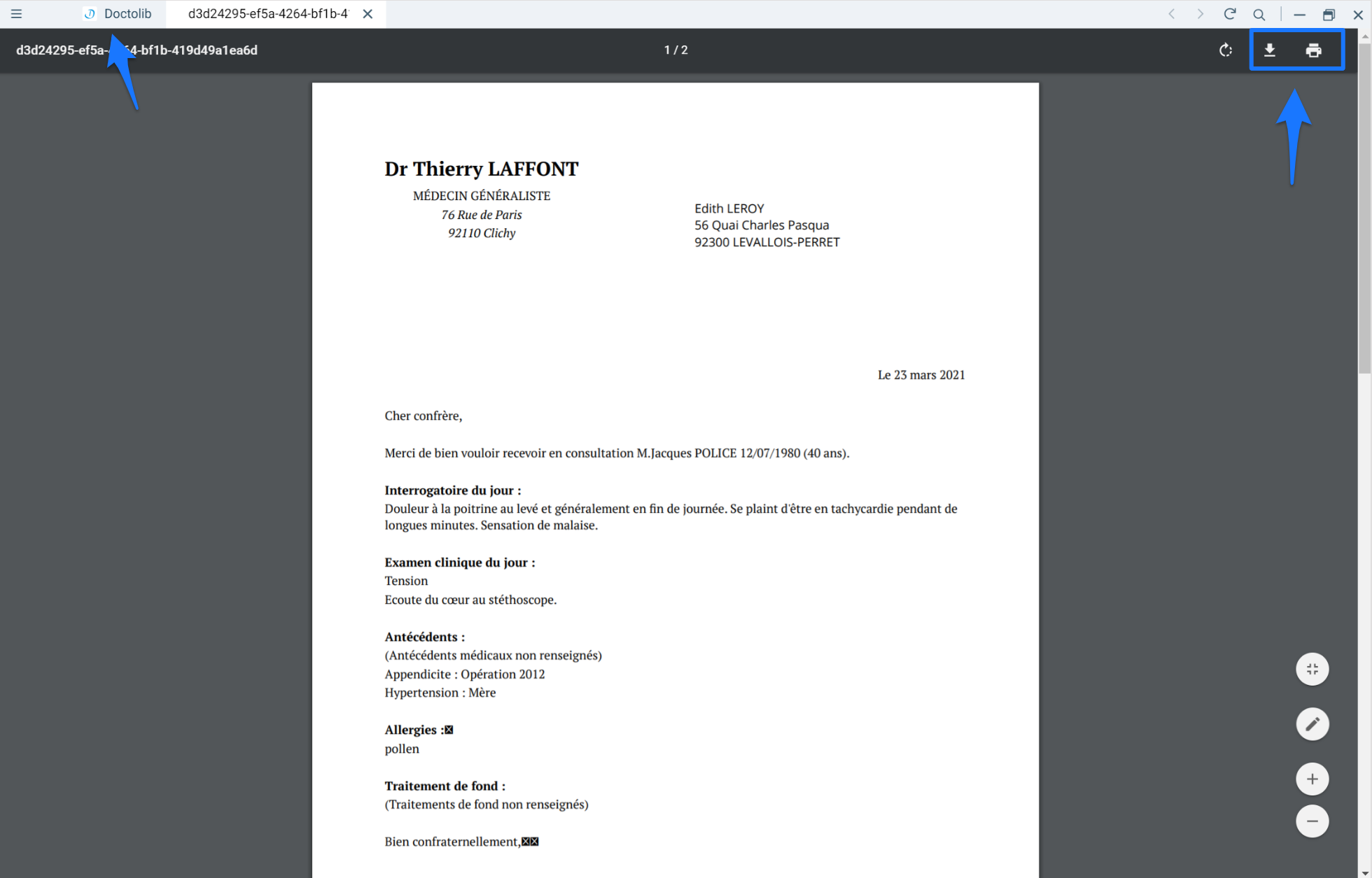 Rédiger un courrier d'adressage – Rubrique d'aide