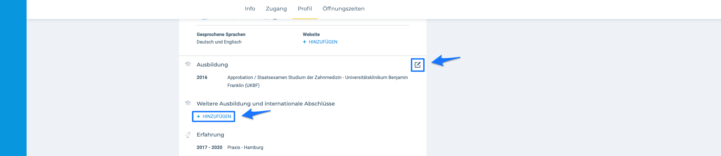 Mein Doctolib-Profil bearbeiten – Hilferubrik