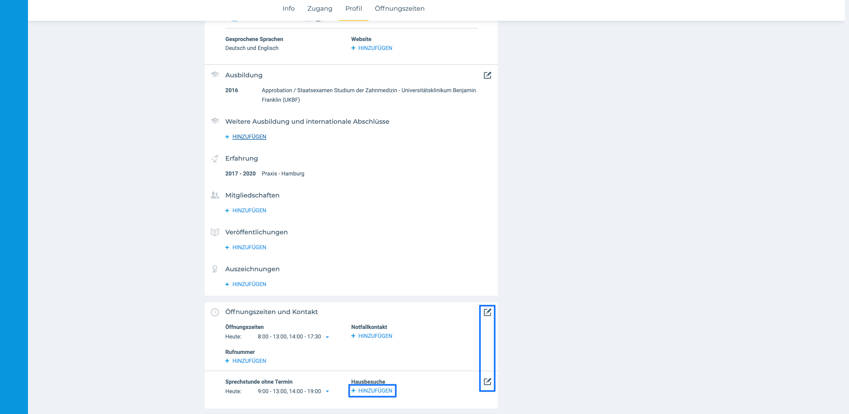 Mein Doctolib-Profil bearbeiten – Hilferubrik