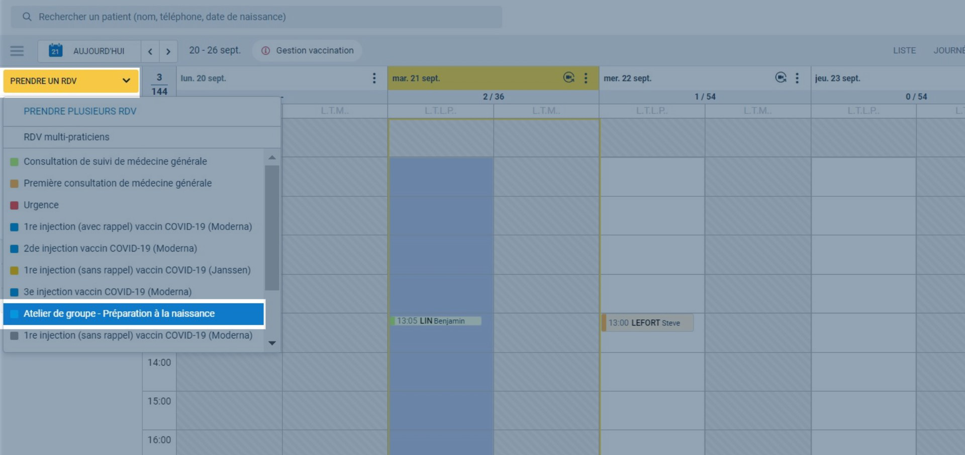 Prendre un rendez-vous – Rubrique d'aide
